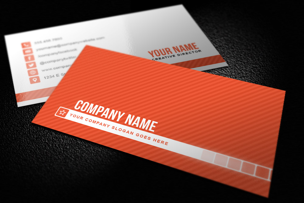 Simple Striped Business Card Template Design Panoply